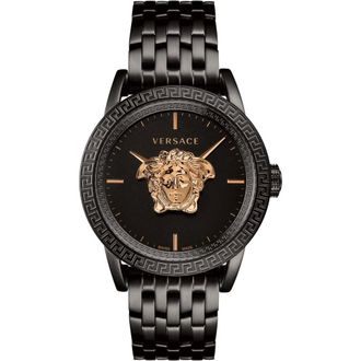 Versace Homme, Accessoires, Noir, Taille: ONE Size Montre Homme Empire Acier Noir Logo Méduse 3D