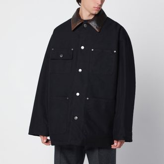 Prada Black medium down jacket in technical cotton