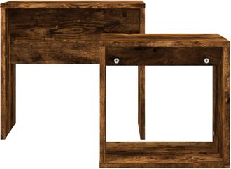 Generic Couchtisch-Set, 2-teiliges Nesting-Design mit Offenem Staufach f&uuml;r den Modernen Einsatz Im Wohnzimmer, Schlafzimmer oder B&uuml;ro (Ger&auml;ucherte Eiche)