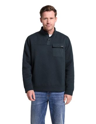 Street One Men Herren Troyer Struktursweatshirt