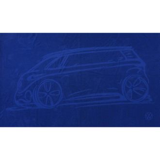 Volkswagen 1H4084500A Badetuch ID.Buzz Design ID Buzz Logo Handtuch 180x100cm Strandtuch, blau
