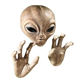 Design Toscano Roswell, der Alien, Schild, braun