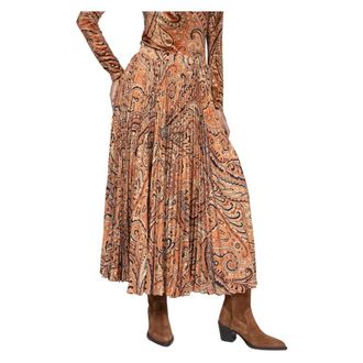 Etro Femme, Jupes, Beige, Taille: 40 FR Gonna plissé Stampa cachemire