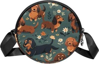 Generic Sac &agrave; bandouli&egrave;re rond pour femme, petit sac &agrave; bandouli&egrave;re avec fermeture &eacute;clair et bretelles r&eacute;glables style d&eacute;contract&eacute; pour femmes et filles