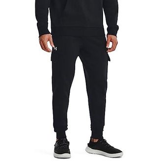 Under Armour UA Rival Fleece Cargo Jogger Pantalon de surv&ecirc;tement, Noir/Blanc, 3XL Homme