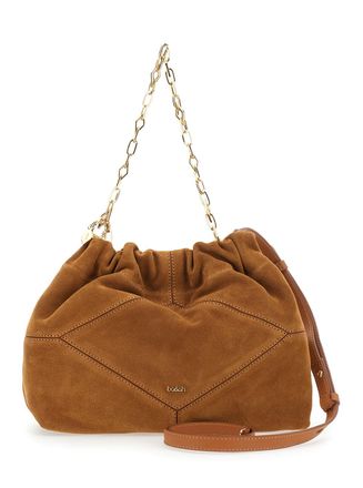 BA&SH Womens Shoulder Bag Beige Suede
