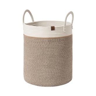 La Jolíe Muse LA JOLIE MUSE Panier tissé, paniers de rangement en coton, 35.6 x 40.6 cm, panier pour couvertures de bébé, jouets pour enfants, panier à linge pour l