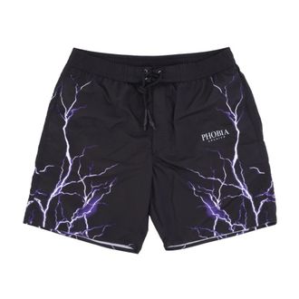 Phobia Archive All Over Lightning Print Badeshorts - - Swimwear - Herren - Schwarzk - XL