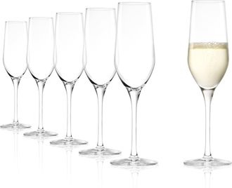 Stölzle Sektgläser Ultra 6er-Set 185 ml - Elegante Sektkelche ideal für Champagner, Sekt & Prosecco - Hochwertige Champagnergläser mit kurzem Stiel - Spülmasc