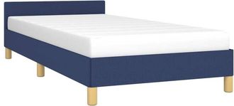 vidaXL Cadre de lit avec t&ecirc;te de lit sans matelas bleu 90x200 cm tissu Vidaxl