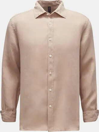 04651/ Herren - Leinenhemd Haifisch-Kragen beige