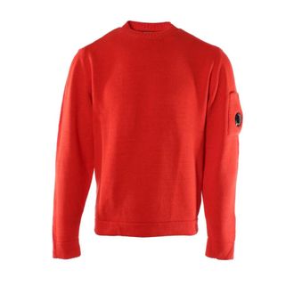C.P. Company Compact Cotton Crewneck Lens Knit - - Knitwear - Herren - Rot - S