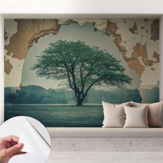 Tulup Carta Da Parati Autoadesiva - Fotomurale - Alta Qualit&agrave; - Per La Cucina - Camera Da Letto - Albero Solitario 208x146 Cm