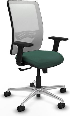 Piqueras y Crespo Gr&uuml;ner Drehstuhl Zulema mit 2D-Armlehnen, h&ouml;henverstellbare Lendenwirbelst&uuml;tze, ausgestattet mit 3 Positionen und Schneidschaum, mit 65 mm Nylon-Rolle