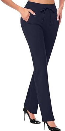 Generic Legging évasé pour femme avec poches longues - Legging de sport pour femme - Grande taille avec poche - Pantalon de yoga et de marche - Confortable - 