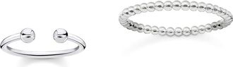 Thomas Sabo Damen Ring 925 Sterlingsilber TR2319-051-14 & Damen-Ring Glam & Soul 925 Silber Gr. 52 (16.6) - TR2122-001-12-52