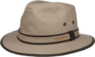 Stetson Chapeau Ava Cotton Anti-UV Femme/Homme - en Coton d&eacute;t&eacute; Traveller avec Passepoil Printemps-&eacute;t&eacute; &Eacute;t&eacute; - XXL (62-63 cm) Beige