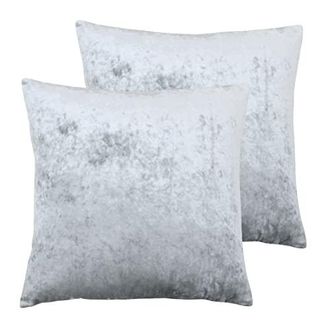 Riva Paoletti Verona Kissen, Polyester, gefüllt, 55 x 55 cm, silberfarben, 2 Stück