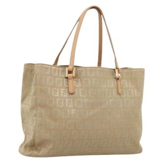 Fendi Sac cabas Fendi Pre-owned en toile Zucchino - Femme - Pre-owned - Beige - Taille: ONE Size
