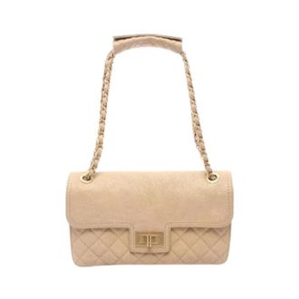 Chanel Pre-owned Sac bandouli&egrave;re 2.55 en cuir de veau grain&eacute; - Femme - Pre-owned - Beige - Taille: ONE Size
