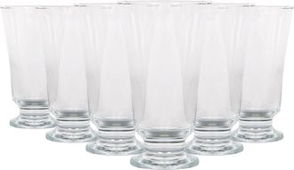 LAV 6 x transparente 150-ml-Troya-Glasbecher mit Fuß - spülmaschinenfest für Küche Wasser Cocktail Saft Gin Wein Whiskey Trinkglas Gläser-Set