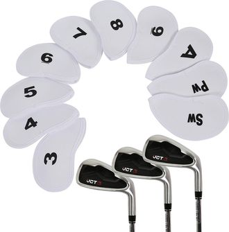 Generic Golf-Schl&auml;gerhauben-Set - gen&auml;hte, mit Zahlen markierte Abdeckungen, universell passende Holz-Eisen-Schutzvorrichtungen, weiche Innenabschirmung | Spo