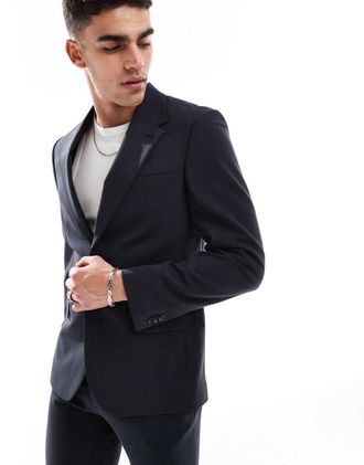 Asos Veste de costume ajust&eacute;e en tissu stretch multidirectionnel - Noir