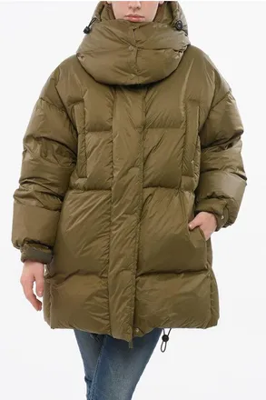 Bacon Long PUFFA Down Jacket with Collar-Shaped Hood size S