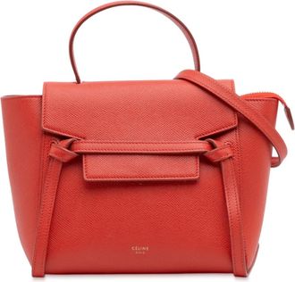 Celine Hobo Bags - Nano Grained Calfskin Belt Bag - Gr. unisize - in Rot - f&uuml;r Damen