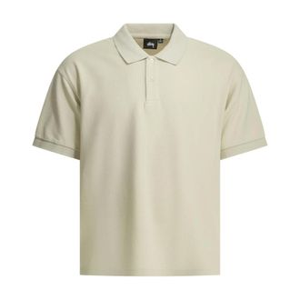 St&uuml;ssy Polo Piqu&eacute; Classique - Homme - Tops - Blanc - Taille: XL