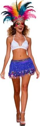 Generic Ceinture Danse Orientale Femme &agrave; Franges Brillantes, Jupe Paillette Femme Courte pour D&eacute;guisement, Foulard de Hanche Scintillant pour Costume de Danse