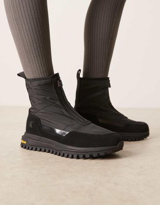 Calvin Klein Vibram - Nylon-Stiefel in Schwarz mit Rei&szlig;verschluss