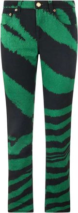 Roberto Cavalli Jeans mit Zebra-Print - Grün