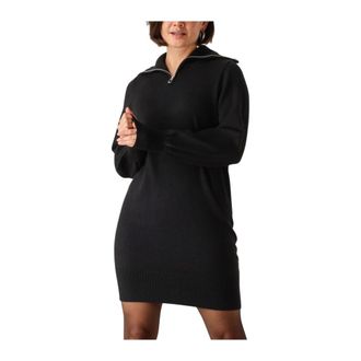 Y.A.S Strickkleid mit Rei&szlig;verschluss - - Dresses - Damen - Schwarzk - XS