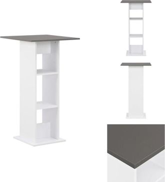 vidaXL Bartisch Weiß und Anthrazitgrau 60x60x110 cm - Esstisch - Bartisch - Wohnzimmertisch - Hochstuhltisch - Weißer Tisch