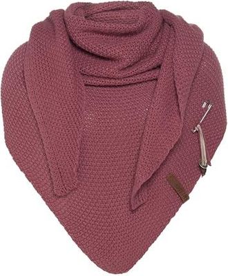 Knit Factory Coco Ch&acirc;le Tricot&eacute; - Foulard Triangle - Foulard femme pour lautomne et lhiver - &Eacute;charpe Femme - Ch&acirc;le Femme - 100% Fabriqu&eacute; en Europe - Stone Red - 19