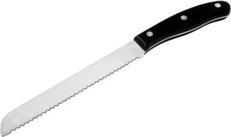 Fackelmann 43802 Couteau à Pain Nirosta-Fit 31cm en Pom/INOX, Acier Inoxydable, Noir/Argent, 31 x 5 x 2 cm