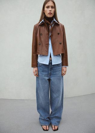 Mango Gerade Jeans mit niedriger Bundh&ouml;he mittelblau - Damen - 32 - MANGO