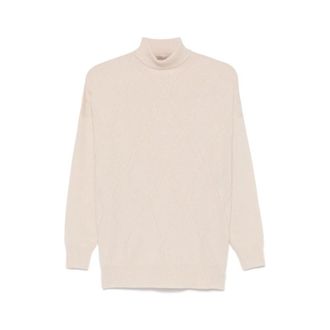 D.exterior Diamantgestrickter Rollkragenpullover - - Knitwear - Damen - Beige - S