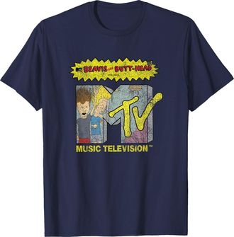 Giesswein Beavis and Butt-Head Distressed MTV Logo T-Shirt
