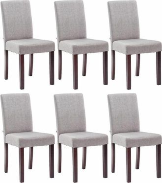 Clp 6er Set Esszimmerstuhl Ina Stoff hellgrau cappuccino