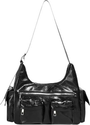 Generic Sac fourre-tout en cuir PU pour femmes et filles, sac fourre-tout sous les bras avec fermeture &eacute;clair, bretelles r&eacute;glables, sac &agrave; bandouli&egrave;re pour les