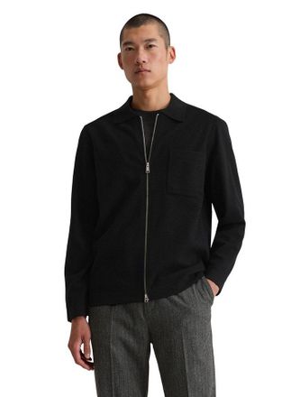 Marc O'Polo Strickjacke Overshirt-Strickjacke regular fit in kompakter Boiled Wool Optik