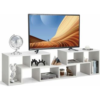 Costway Costway - Meuble tv Moderne Combination Libre 3 Pi&egrave;ces, &Eacute;tag&egrave;re Multi-Fonctionnelle, pour T&eacute;l&eacute;vision Jusqu&agrave; 49 Pouces, pour Salon Chambre et Bureau