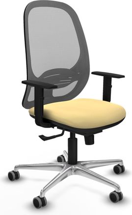 Piqueras y Crespo B&uuml;rostuhl f&uuml;r Zuhause, mit 1D-Armlehnen, h&ouml;henverstellbare Lendenwirbelst&uuml;tze, ausgestattet mit 3 Positionen und Schneideschaum, Grau/Cremefarben