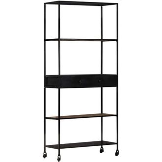 vidaXL B&uuml;cherregal 80x35x180 cm Raues Mangoholz & Eisen Vidaxl