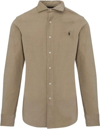 Polo Ralph Lauren Homme, Chemises, Beige, Taille: L Chemise en velours c&ocirc;tel&eacute; Slim Fit