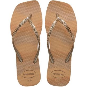 Havaianas Tongs carr&eacute;es &agrave; paillettes Havaianas, Tr&eacute;pied court dor&eacute;, 38.5/39 EU