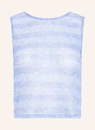 Ichi Stricktop Ihpiloua Mit Pailletten blau