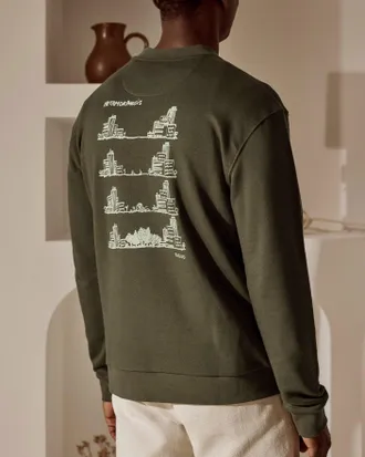Faguo Sweat col rond oversize marron fonc&eacute;